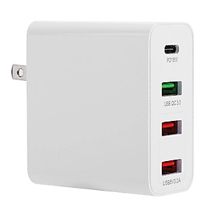 【𝐂𝐡𝐫𝐢𝐬𝐭𝐦𝐚𝐬 𝐆𝐢𝐟𝐭】 18W Charger, High Temperature Resistance 4 Port Charger, Durable PD Dual Chip Built-in Intelligent Chip for Traveling Outdoor Business(U.S. regulations)