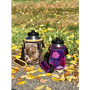 Koverz Half Gallon Jug Carrier, 64oz Bottle Carrier Compatible with Yeti & RTIC Half Gallon Jugs - Midnight Mums
