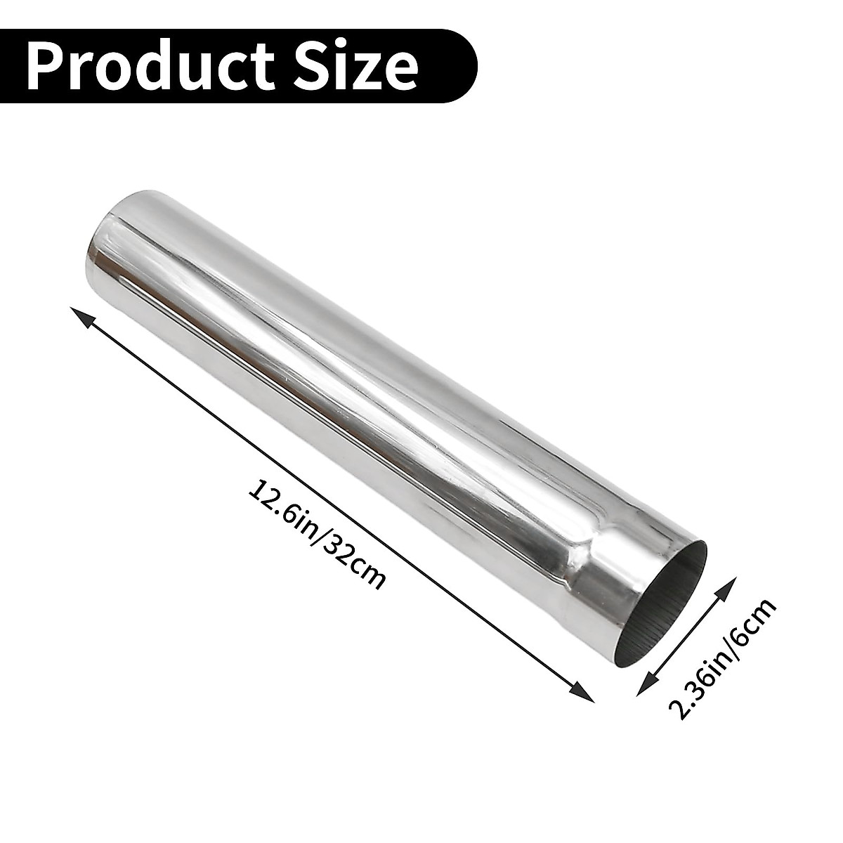 Hoypeyfiy 2.36'' Stove Pipe, 2PCS Lengthen Straight Chimney, Stainless Steel Flue for Stove Exhaust