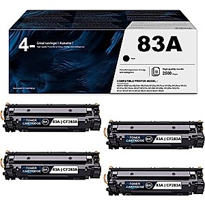 LVELIMIT Compatible 83A | CF283A High Yield Toner Cartridge Replacement for HP M201n M201dw M128fn M128fp M128fw M127fs M225dn M225dw M125a M125nw M126a M126nw M125r M125rnw Printer (4-Pack, Black)
