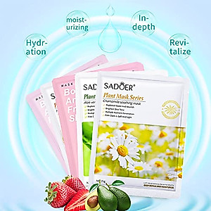 KOWLOON 24 Combo Pack Face Facial Mask, Hydrate, Nourishing, Cleansing, Radiance Boost, Soothe, For Women Men All Skin Types