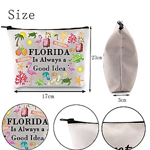 POFULL Florida vacation Gift Florida Is Always a Good Idea Cosmetic Bag Florida Travel Gift (Florida Is Always Cosmetic Bag)