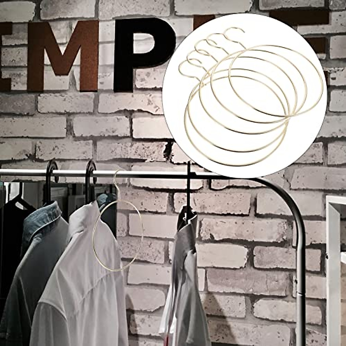 STOBAZA 5pcs Hanger, Swimwear Towel Ring Pegs Hangers Clothes Gold Golden Circular Organiser Scarves Pashminas Thong Belts Bedroom Organizer Iron Non Towels Accessories