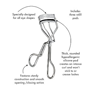 Tweezerman Classic Eyelash Curler Model No. 1034-R, Stainless Steel
