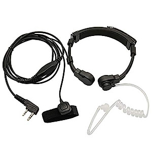 Flexible Throat Mic Microphone Covert Acoustic Tube Tactical Walkie Talkies Earpiece Headset with Finger PTT is Compatible with Retevis H-777 Baofeng Uv-5r 666s 777s 888s Kenwood Pro-Talk XLS 2pin