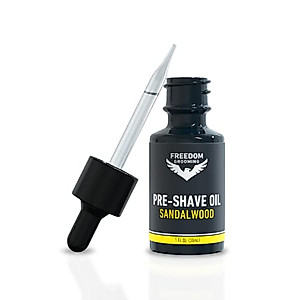 Pre-Shave Oil - FREEDOM GROOMING now Freebird - Sandalwood Shaving Oil for Men, Hydrates, Softens and Protects Skin from Bumps and Irritation