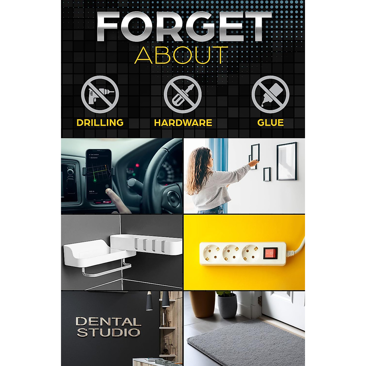 The Good Stuff Nano Double Sided Tape [1" x 10ft] - Reusable Double Sidestick Tape Heavy Duty, Strong Tape Heavy Duty for Mounting to Tiles, Wood, and Glass Walls, Rug and Carpet Tape