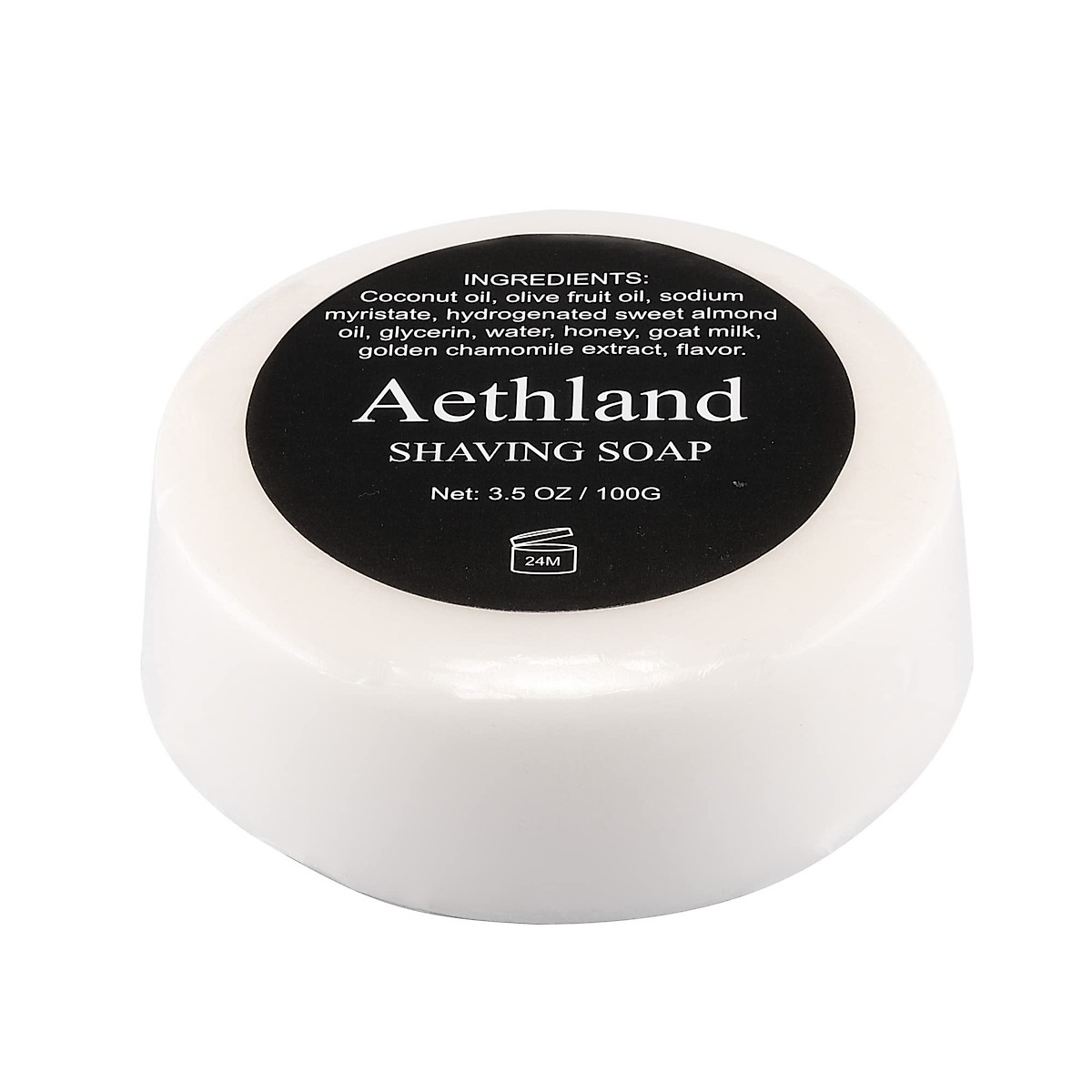 Aethland Shaving Brush Set for Men, 4 in 1 Include 100g Shaving soap, Badger Shaving Brush and Stainless Steel Shaving Stand & Shaving Bowl for Husband Father Birthday Boyfriend Gifts（B Black)