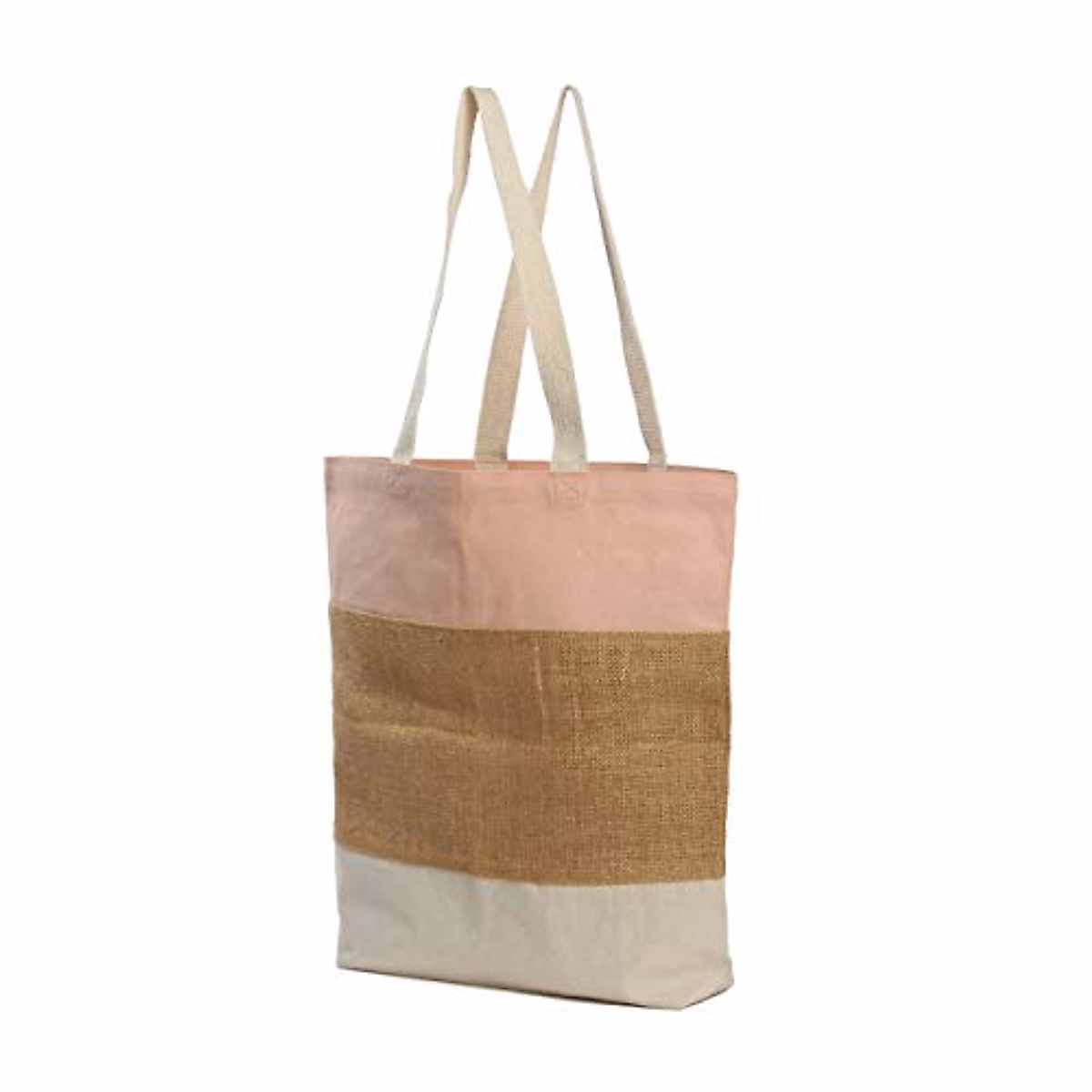 Earthwise Reusable Grocery Bags Color Cotton Canvas Blank Shopping Totes Sturdy 14.5" W x 15" H x 3" D (Pack of 6)