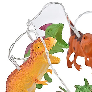 01 02 015 Dinosaur String Lights Battery, LED Dinosaur String Lights Decorations Warm White Light for Gardens for Homes for Kids