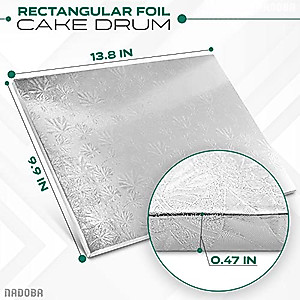 Rectangular White Cake Boards Rectangle - Cake Drums Super Heavy Elements Foil Board Cake Holder Reusable Cake Board Set - 13.8x9.9 Rectangle Cake Carrier White Carton Board Sheets Cake Supplies Base