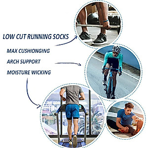 Men’s Low Cut Athletic Socks Performance Comfort No Show Running Socks Sports Cushioned Tab (A4-Black(No Show) - 6 Pairs, L/XL(US MEN 9-12))