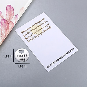 When Times are Tough Little Keepsake Pocket Hug Token & Greeting Card for Friends Family, Positivity Cheer Pick Me Up Mental Health Gift, Think of You Missing You Gift