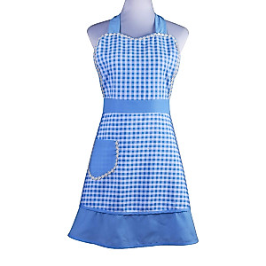 Cute Lovely Unique Design Women Girls Ladies Retro Apron with Chic Pocket for Cooking Kitchen, Blue