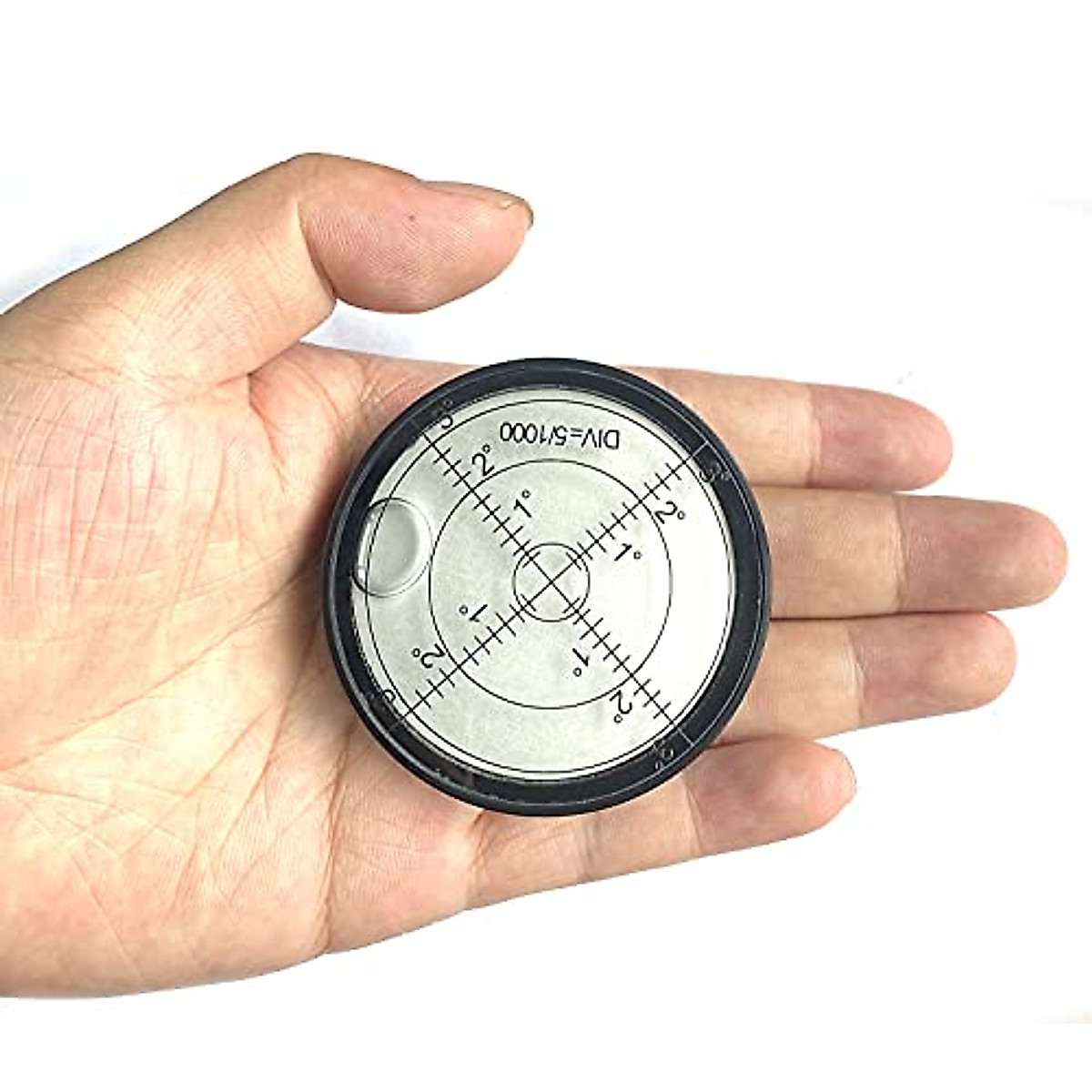 Chiloskit Aluminium Precision Spirit Bullseye Round Bubble Level Tool Rv Campers Leveling Circular Bubble Inclinometers for Surveying Instruments and Tribrachs, Ø2.4",Accuracy 15'/2