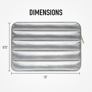 Vandel - The Original Puffy Laptop Sleeve 13-14 Inch. Silver Laptop Sleeve for Women. Carrying Case Cover MacBook Pro 14 in, MacBook Air 13 Inch, iPad Pro 12.9, Dell, Asus, HP
