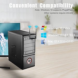 1300M WIFI Adapter for Desktop PC, ALINKVITE 2×5dBi Antenna Mini USB WIFI Adapter, USB 3 WIFI Dongle, 2.4/5GHz USB Network Adapter, WIFI USB Wireless Adapter for WIN 10/8/8.1/7/XP/Vista, Linux, Mac OS