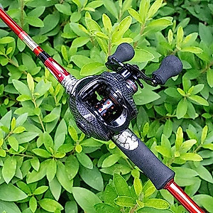 FISHDROPS Baitcaster Reels, 9+1BB, CNC Aluminum Spool, Magnetic Brake System Bait Caster Reel High Speed Gear Ratio 7.0:1 Ultra Smooth Low Profile Baitcasting Fishing Reel