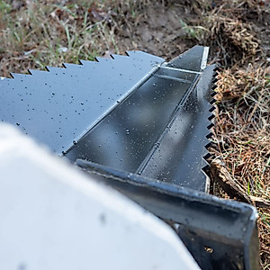 Titan Attachments Economy Series Skid Steer Stump Bucket Tree Scoop, Universal Quick Tach, HD Serrated Leading Edge, Ideal for Ripping Roots & Removing Smaller Tree Stumps, Light Construction
