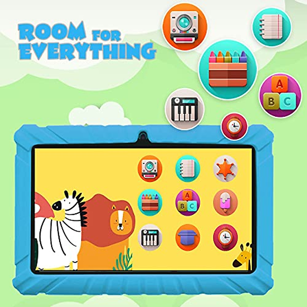 Contixo Kids Tablet V8, 7-inch HD, Ages 3-7, Toddler Tablet with Camera, Parental Control - Android 11, 16GB, WiFi, Learning Tablet for Children, 50+ Disney Storybooks Apps and Kid-Proof Case, Blue