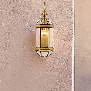 PEHUB Full Copper Wall Light E27 High Brightness Glass Wall Sconce Lamp European Luxury Elegant Lamp Fashion Creative Restaurant Aisle Indoor/Outdoor Wall Lantern Lighting Fixture Exterior Light Fixtu