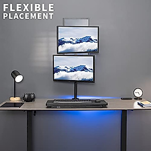 VIVO Dual Monitor Desk Mount Stand with Height Adjustment and VESA Plates for 2 LCD Ultrawide Screens up to 34 inches, Stacked Array, STAND-V002R
