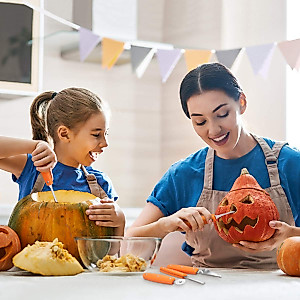 Unomor Halloween Pumpkin Carving Tools Kit, 15 PCS Professional Pumpkin Carving Set Includes Wooden Sculpture Knife Saw Marker for Halloween Pumpkin Decoration, Easily Carve Jack-O-Lantern