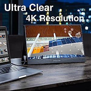 SideTrak Solo 15.6” 4k Portable Monitor for Laptop | Freestanding Ultra HD LED Anti-Glare USB Laptop Dual Screen | Compatible with Mac, PC, & Chrome | Powered by USB-C or Mini HDMI