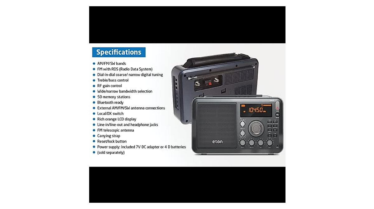 Eton Elite Field Radio - High-Quality AM/FM/Shortwave with Bluetooth