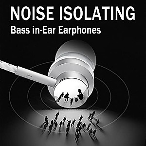 Headphones Earbuds Wired Earphones with Microphone and Volume Control,Lightning Connector Earbud [Apple MFi Certified] Headphone Compatible with iPhone 14/13/12/11 Pro/Xs Max/XR/X/7/8 Plus – White