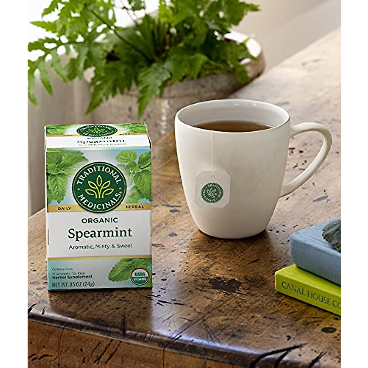 Traditional Medicinals Tea, Organic Spearmint, Supports Everyday Wellness, Healthy & Refreshing, 16 Count (Pack of 6)