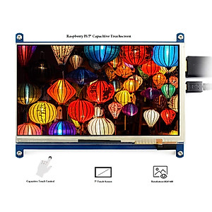 Waveshare 7 inch Capacitive Touch Screen IPS Display HDMI LCD Module 1024x600 Touchscreen for Raspberry Pi 4/3/2/1 Model B/B+/A+/BeagleBone Black/Banana Pi, Windows 10/8.1/8/7