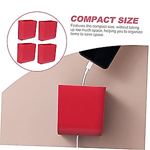 Holibanna Remote Control Storage Box Rc Stand Vanity Organizer Tray Cellphone Stand 4pcs Box Wall Adhesive Pen Holder Remote Wall Stand Wall Sundries Holder Wall Mounted Rack Storage Rack
