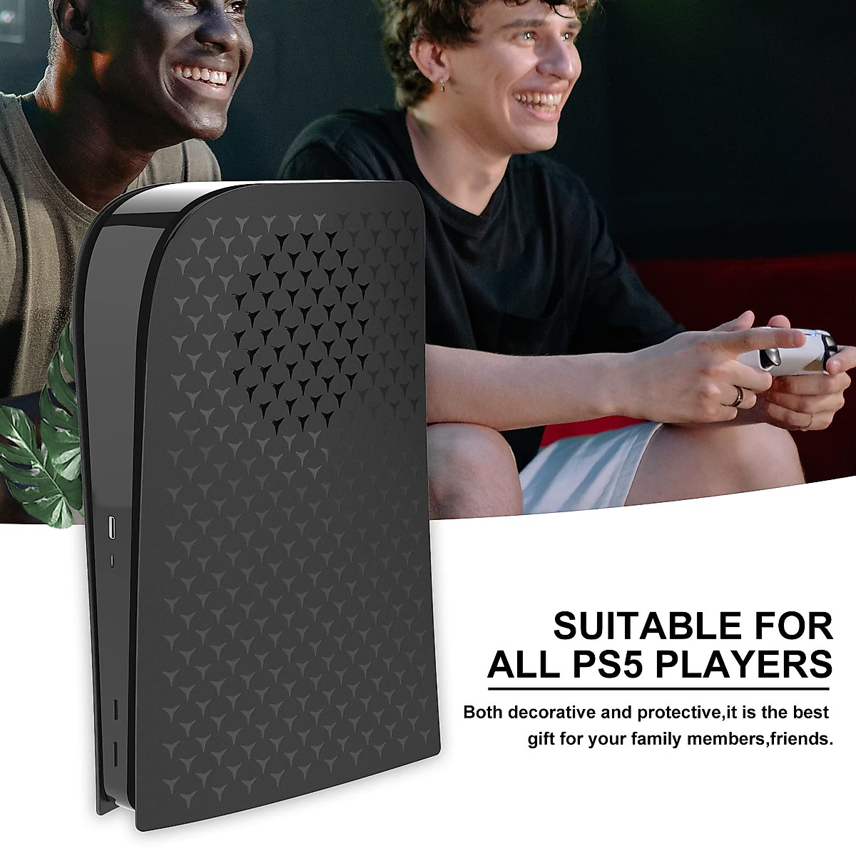 PS5 Console Face Plates,PlayStation 5 Accessories with Fan Vents Faceplate，with Dust Filter for Cooling Vents,Shockproof ABS Shell Cover Case - Digital Edition