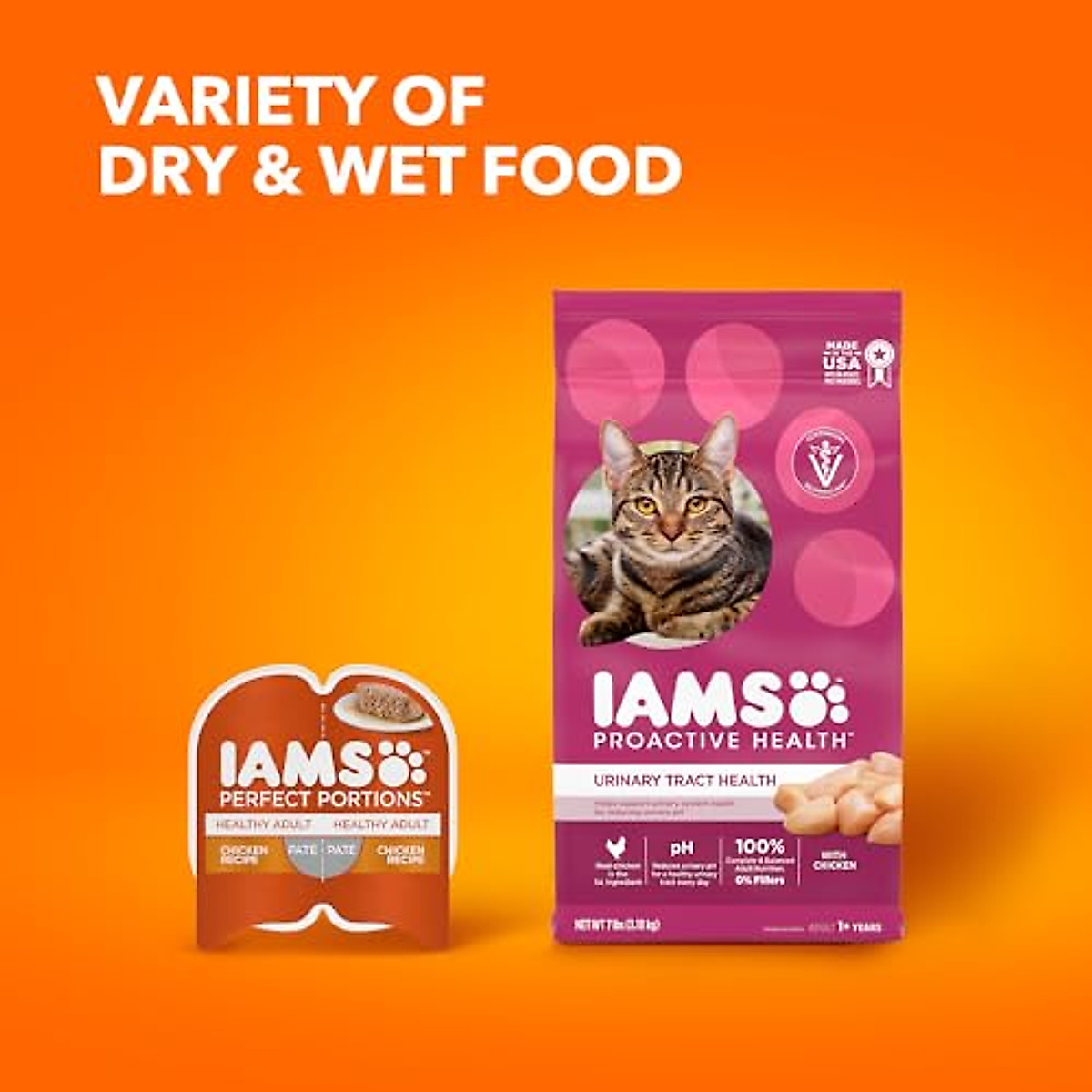 IAMS PROACTIVE HEALTH Adult Urinary Tract Healthy Dry Cat Food with Chicken Cat Kibble, 3.5 lb. Bag