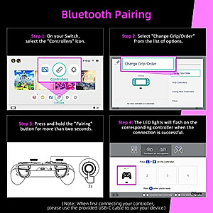 NexiGo Wireless Controller (No Deadzone) for Switch/Switch Lite/OLED, Bluetooth Controllers for Nintendo Switch with Vibration, Motion, Turbo and LED Light (Cosmic Nebula)