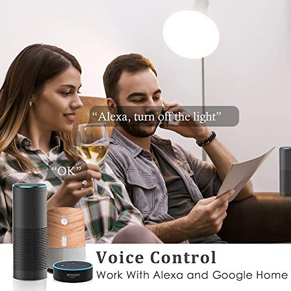 Smart Plug, Wi-Fi Outlet Switch That Work with Alexa/Google Home/Smart Life, Timer Schedule ON/Off Plug, Mini Wireless Socket, 2.4 GHz， No Hub Required, 2 Pack