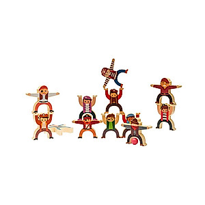 BESTING Balancing Stacking Blocks Pirate Parent-Child Children's Educational Wooden Toy Acrobatic Troupe Interlock Decompression Preschool Toys Balancing Games (HJ006)