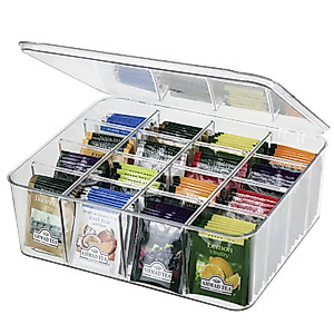ZEXALOR Socks Underwear Drawer Organzier Dividers, 16 Compartment Removable Divided Plastic Storage Bin with Lid, Storage Organizer for Scarves Ties Bras, Clear Dresser Drawer Organizers