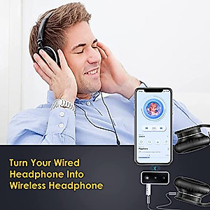 Wireless Bluetooth Aux Car Adapter - Portable Mini Bluetooth Lossless Music Receiver Transmitter with Microphone and Hands-Free Call for Home Stereo | Car Audio | Headset | TV, Fast Charging