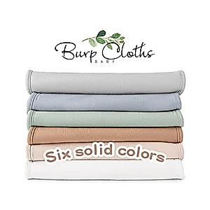 Konssy Baby Burp Cloths Sets for Unisex- 6 Pack Large Cotton Burping Cloth for Newborn，Baby Girls and Boys