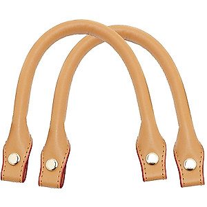 2pcs Synthetic Leather Genuine Quality Replacement Interchangeable Shoulder Strap for Handbags Purse Bags- Beige