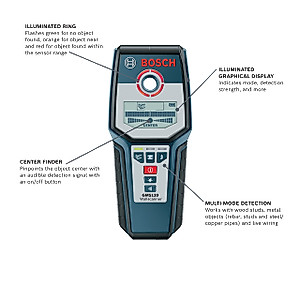 BOSCH GMS120-RT Reconditioned Digital Multi-Scanner with Modes for Wood, Metal, and Live Wiring (Renewed)
