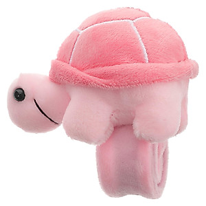 Abaodam Turtle Slap Bracelet Plush Animal Slap Band Toy Hugger Slap Bracelet Cute Wristband for Kids Birthday Party Favors Pink, 10X7.5CM, WJ60386LPW37K722T