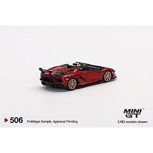 True Scale Miniatures Model Car Compatible with Lamborghini Aventador SVJ Roadster (RHD) (Rosso Efestos) Limited Edition 1/64 Diecast Model Car MGT00506