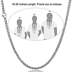 Jwelbuete Cross Pendant Necklace for Men Stainless Steel Titanium Necklace,18-36 Inches (20" Chain)