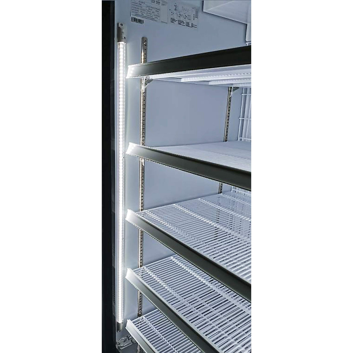 Commercial Grade Merchandiser Freezer | Black Coated Steel Cabinet | 1 Glass Door | Fog Resistant Glass | 23 Cu. Ft. | 4 Adjustable Shelves | 31.2” x 33.25” x 85.625” | R-290 Natural Refrigerant