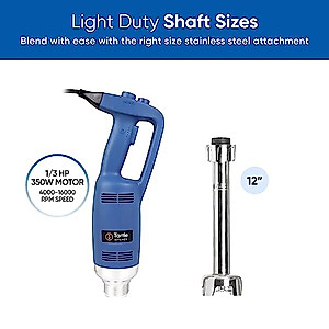TK Tartle Kitchen Light Duty Commercial Immersion Blender, 350W Restaurant and Professional Use, 8000-20000RPM, Hand Mixer 12" Removable Shalft