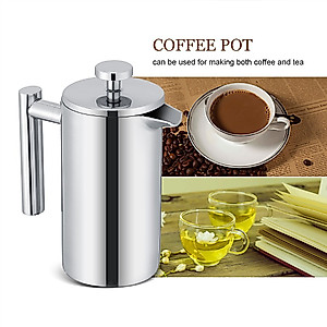French Press Coffee Maker,Stainless Steel Double Walled 12 oz Espresso Maker Press Tea Pot with Filter