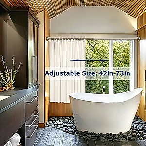 YNL Shower Curtain Rod Tension- No Drill, Never Rust, Non-Slip Spring Tension Rods for Window/Bathroom, 42-73 inches, Shower Rod Stainless Steel, Warm Gold